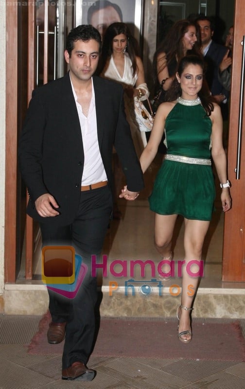 Amisha Patel with Kanav Puri at New Year's bash in Sanjay Dutt's residence on 31st December 2008 ...